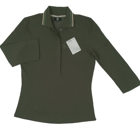 Bogner | Tops | New Bogner Pattie Womens Polo Shirt Dark Green 34 ...